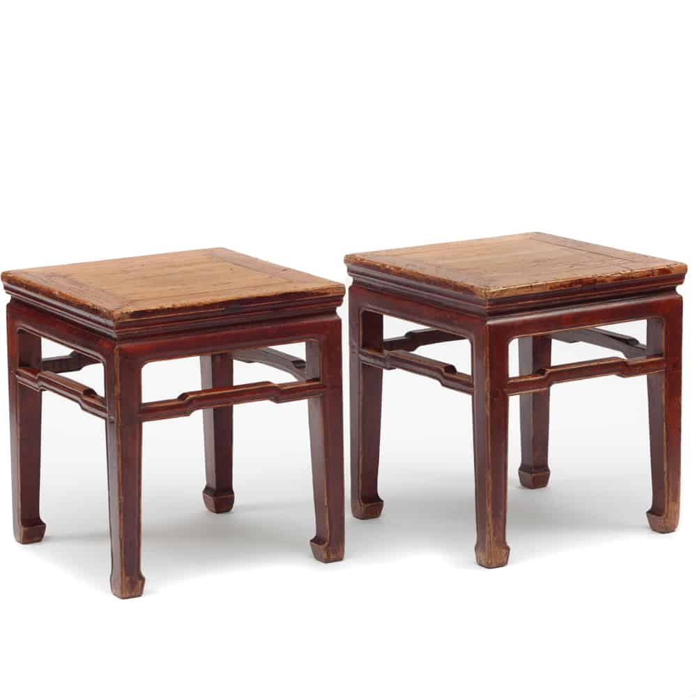 Large square antique Chinese stools - Humble House gallery